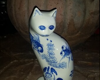 Painted ceramic cat | Etsy