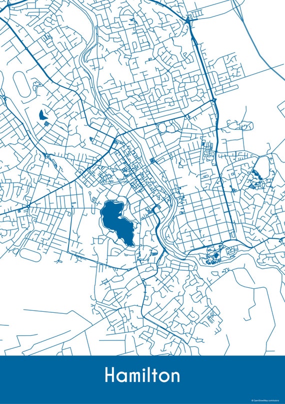 Hamilton Map Roads Hamilton Print City Map Art of