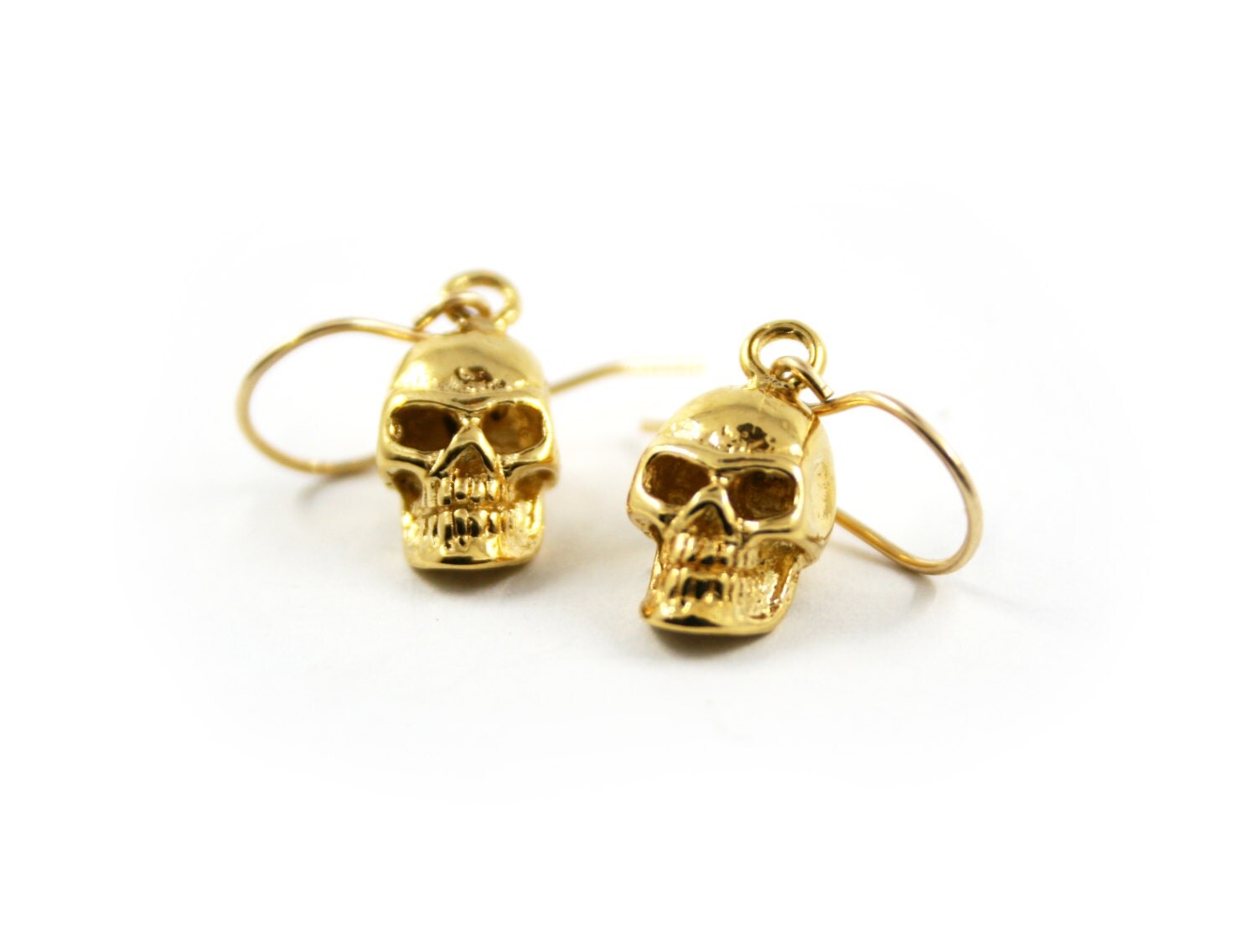 Gold skull earrings gothic earrings occult earrings gothic