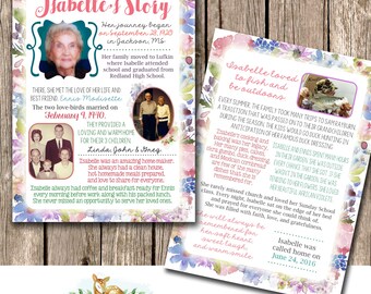 The Story: In Memory Of Funeral Program Celebrating Life