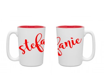 Unique cup with name related items | Etsy