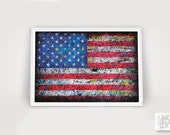 Vintage rustic flags and postcards by ArtForLoft on Etsy