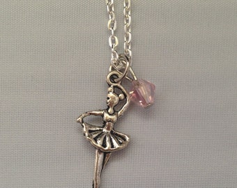 Silver Ballerina Necklace Pendant Ballet Dancer Ballerina