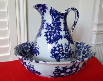 Flow blue pitcher | Etsy