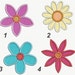 Flowers Applique Machine Embroidery Design 4 Designs by 2