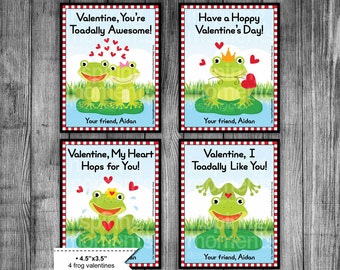 Frog valentine card | Etsy