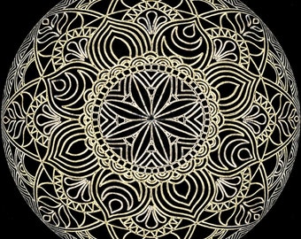 Items similar to Free shipping -I AM LOVE-Original Mandala - Giclee art ...