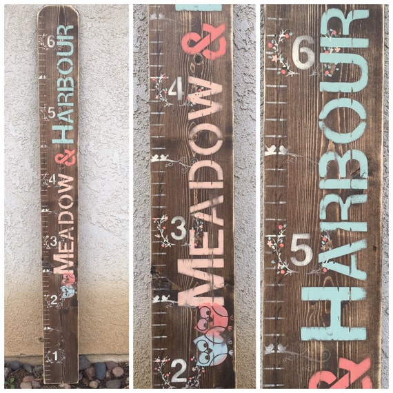 custom growth chart/ rustic birds by TinyTreasuresBoards on Etsy