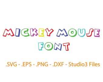 Mickey mouse Alphabet Vectors Font. Cutting file. by VectorsDesign
