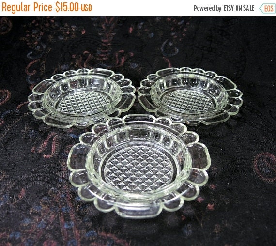 Vintage Clear Glass Saucers Small Glass Plates Set Of 3