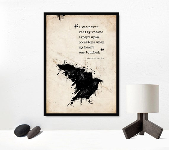 Items Similar To Poster Print Wall Art Edgar Allan Poe Poster Illustrated Art Print With Poem