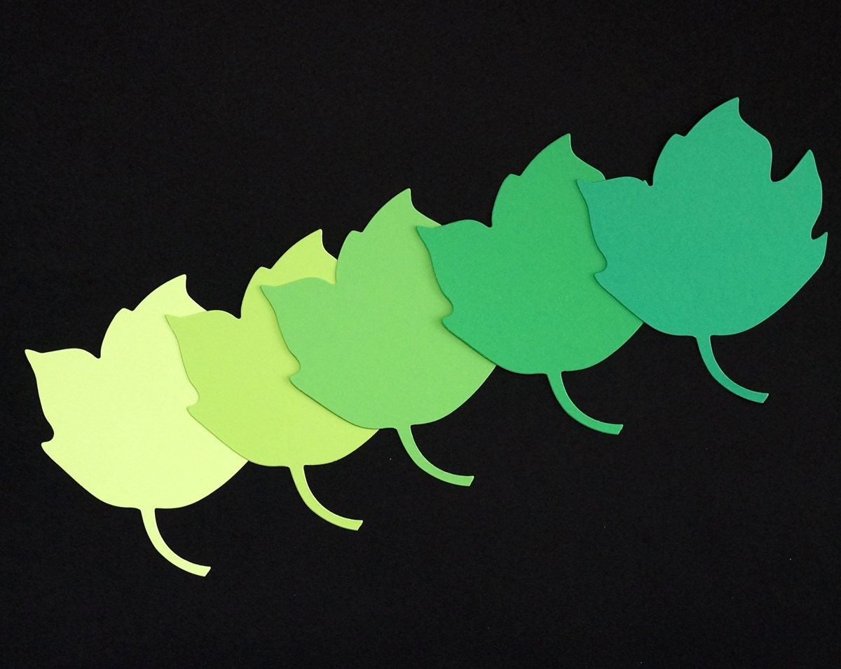 Leaf Die Cuts Large Green Paper Leaves Summer Wedding