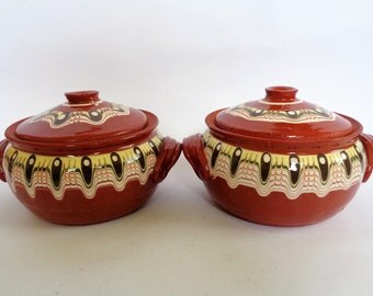 Pottery with lid | Etsy