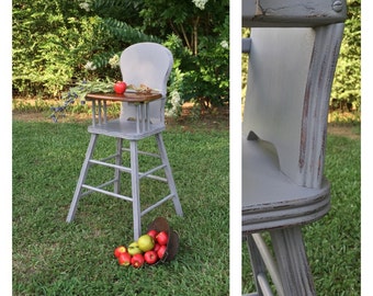 Items similar to Upcycled Vintage 2-in-1: Highchair converts to Play ...