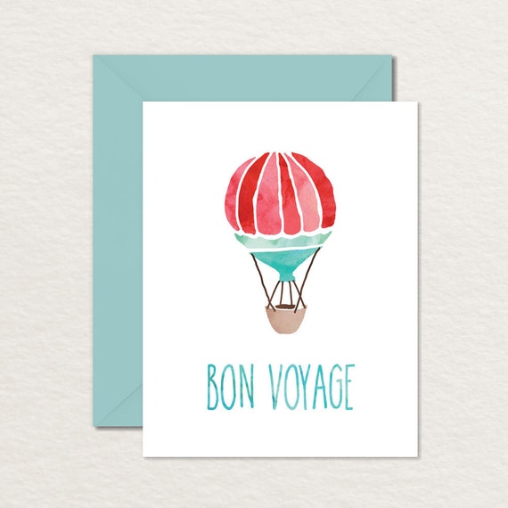 Printable Goodbye Farewell Card / Printable Bon Voyage Card