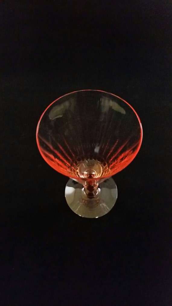 H.C. Fry Glass Company Rose Paneled Goblets Set of 6