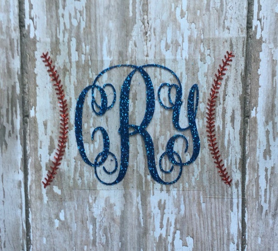 Baseball Monogram or Name Iron on Decal/ Monogram with