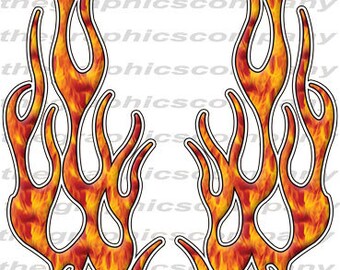 Multi Color Flames 12 Decal Stickers by TheGraphicsCompany on Etsy