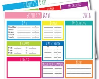 Nanny Planner Log Babysitter Printable Daily Tracker by Printcipia