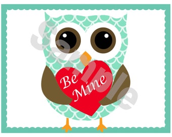 Owl valentine card | Etsy