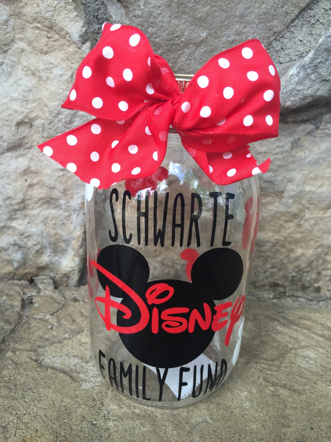 Disney Saving Jar/ Disney Savings/ Disney Fund Jar/ Family