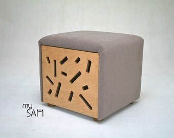 Storage Pouf Upholstered Ottoman Toy Storage Pouffe by mySAMshop