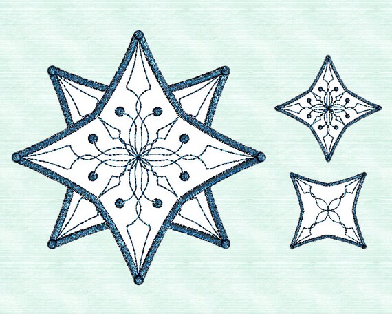 Christmas Star Machine Embroidery Design by EmbDesignsByLIra