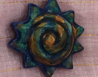 Paper mache brooch | Etsy