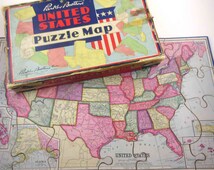 Popular items for wooden usa puzzle on Etsy