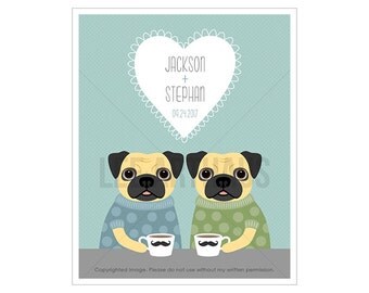 Unique pug wedding related items | Etsy