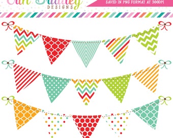 Clipart Bunting Graphics Instant Download by ErinBradleyDesigns