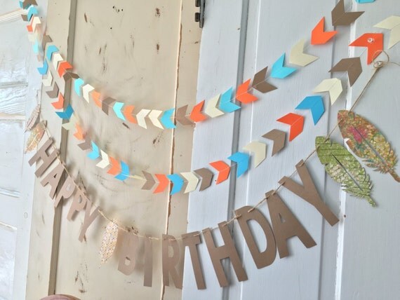 Items similar to Boho Chic Happy Birthday Banner. Boho Birthday Party ...