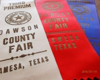 Prize Ribbons First Place-Blue and Gold AWARD Ribbon-Felt