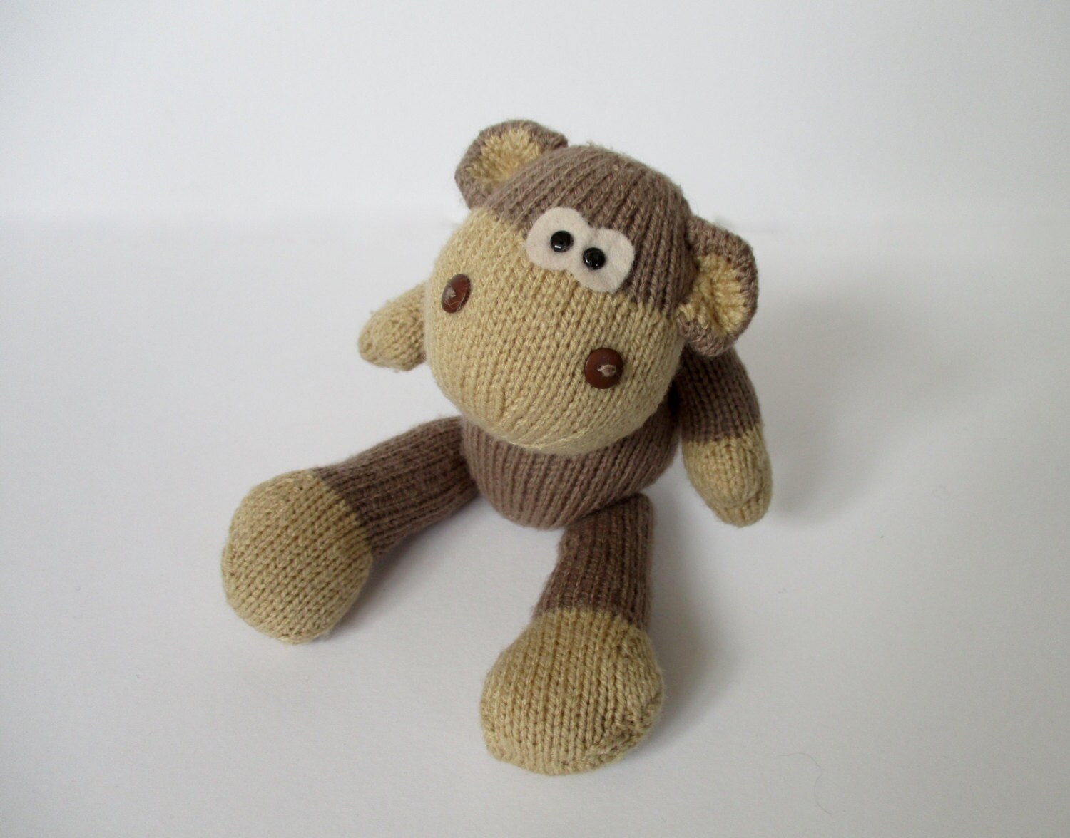 Max the Monkey toy knitting pattern by fluffandfuzz on Etsy