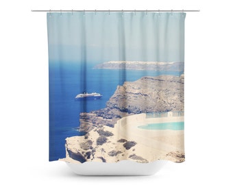 Greek shower curtain | Etsy