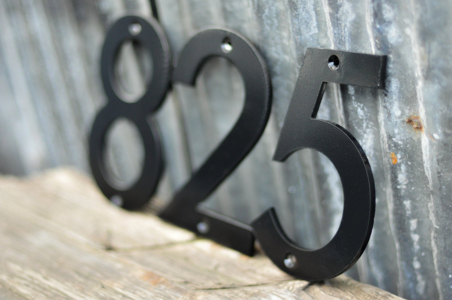 Black Powder Coated Aluminum Numbers with matching by DropMetal