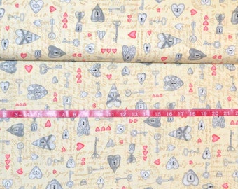 Skeleton key fabric | Etsy