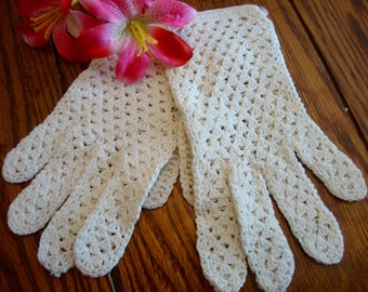 Crochet lace gloves | Etsy