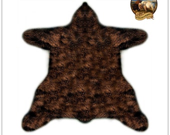 Hand Made BEAR SKIN RUG with Head Faux Fur Taxidermy
