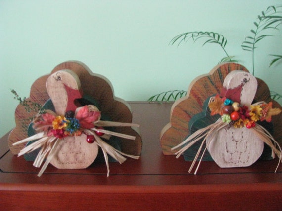 Turkey Thanksgiving holiday shelf sitter wood fall decor