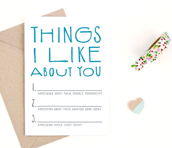 things i like about you fill in the blank by PinwheelPrintShop