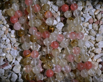 Watermelon Quartz Beads Round Watermelon Crystal Quartz 4 6