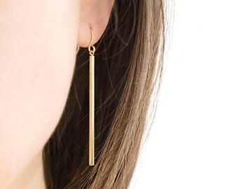Straight earrings | Etsy
