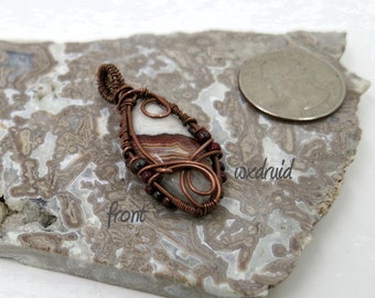 Wire Wrapped Agate Pendant Copper Wire Wrapped Pendant by wxdruid