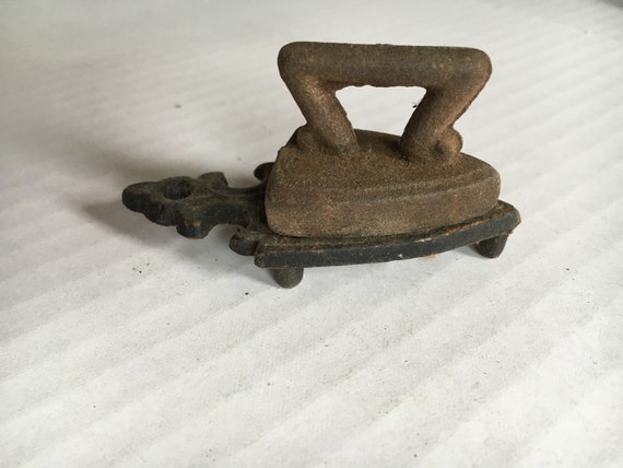 Items similar to Antique Miniature Iron Farmhouse Toy - iron and ...