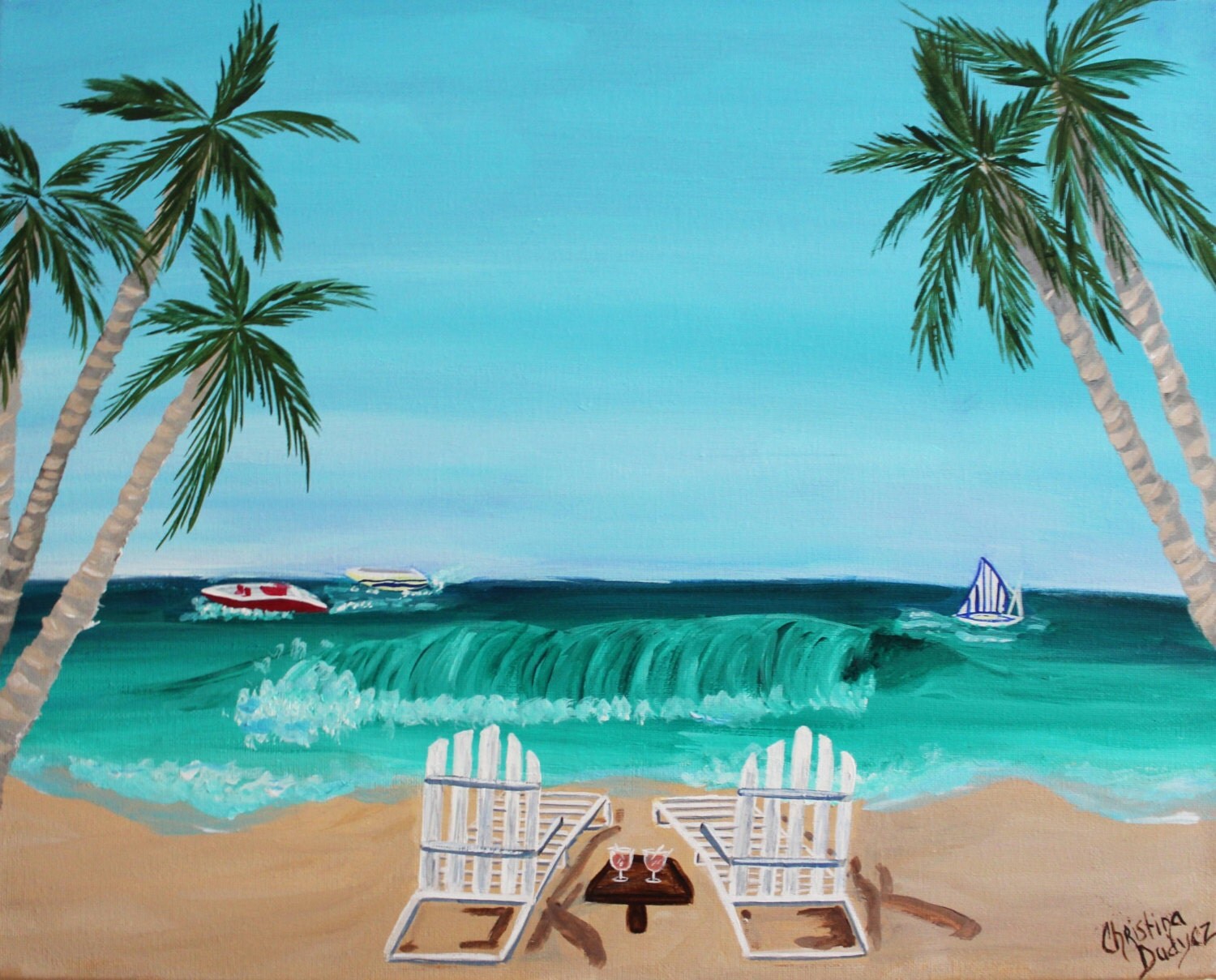 Beach Decor Beach Art Seascape Painting by ArtByChristinaDudycz