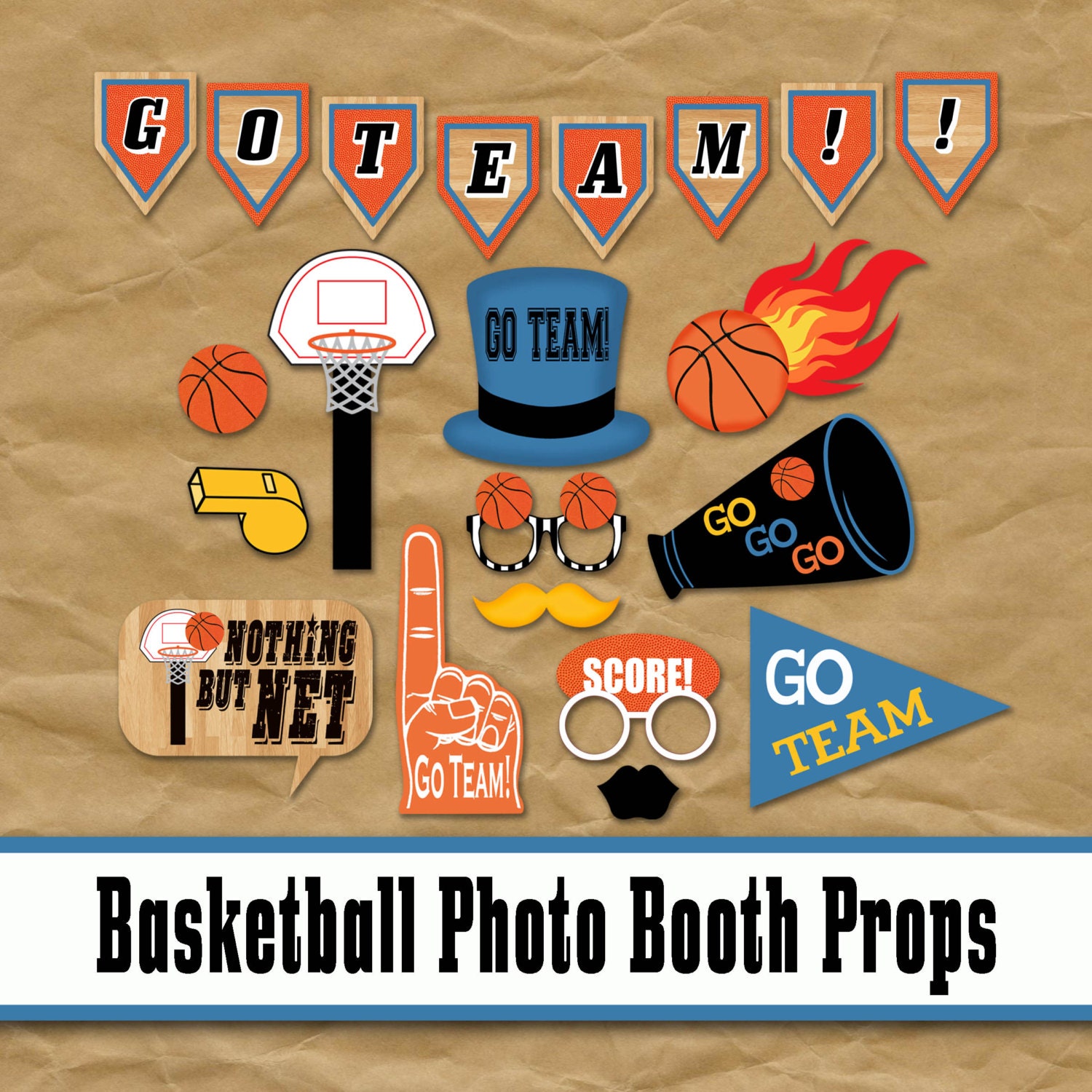 Basketball Photo Booth Props and Party Decorations Printable