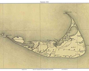 Nantucket 1858 map by H.F. Walling by Oldmap on Etsy