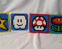 Unique perler bead coaster related items | Etsy