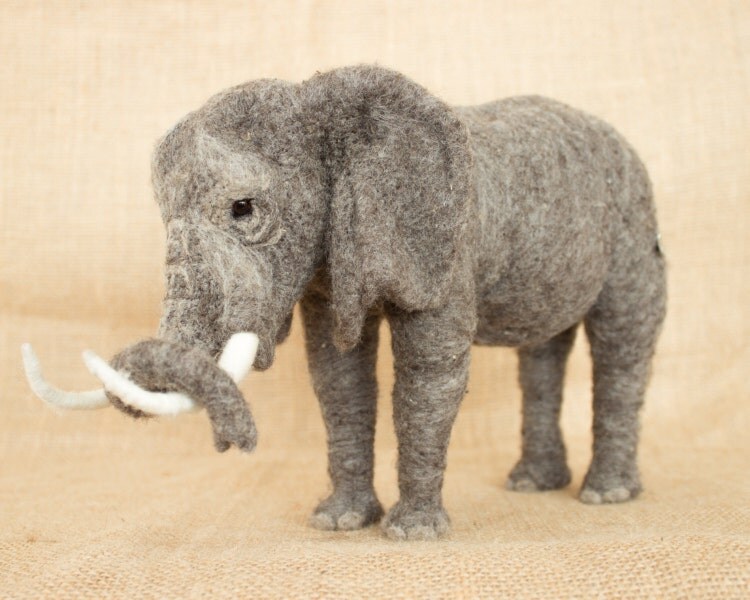 Made to Order Needle Felted African Elephant: by TheWoolenWagon